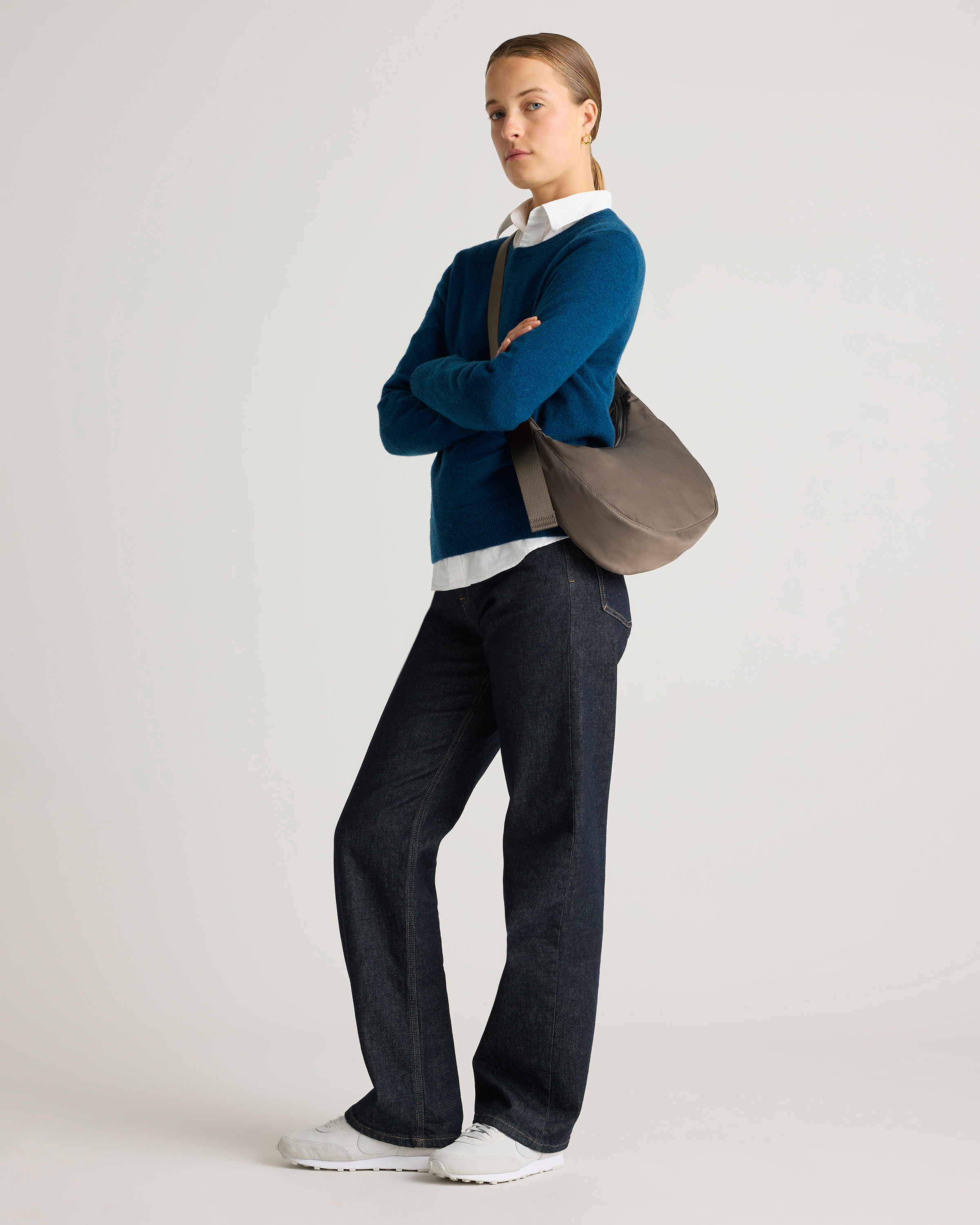 QUINCE Revive Nylon Crescent Shoulder Bag